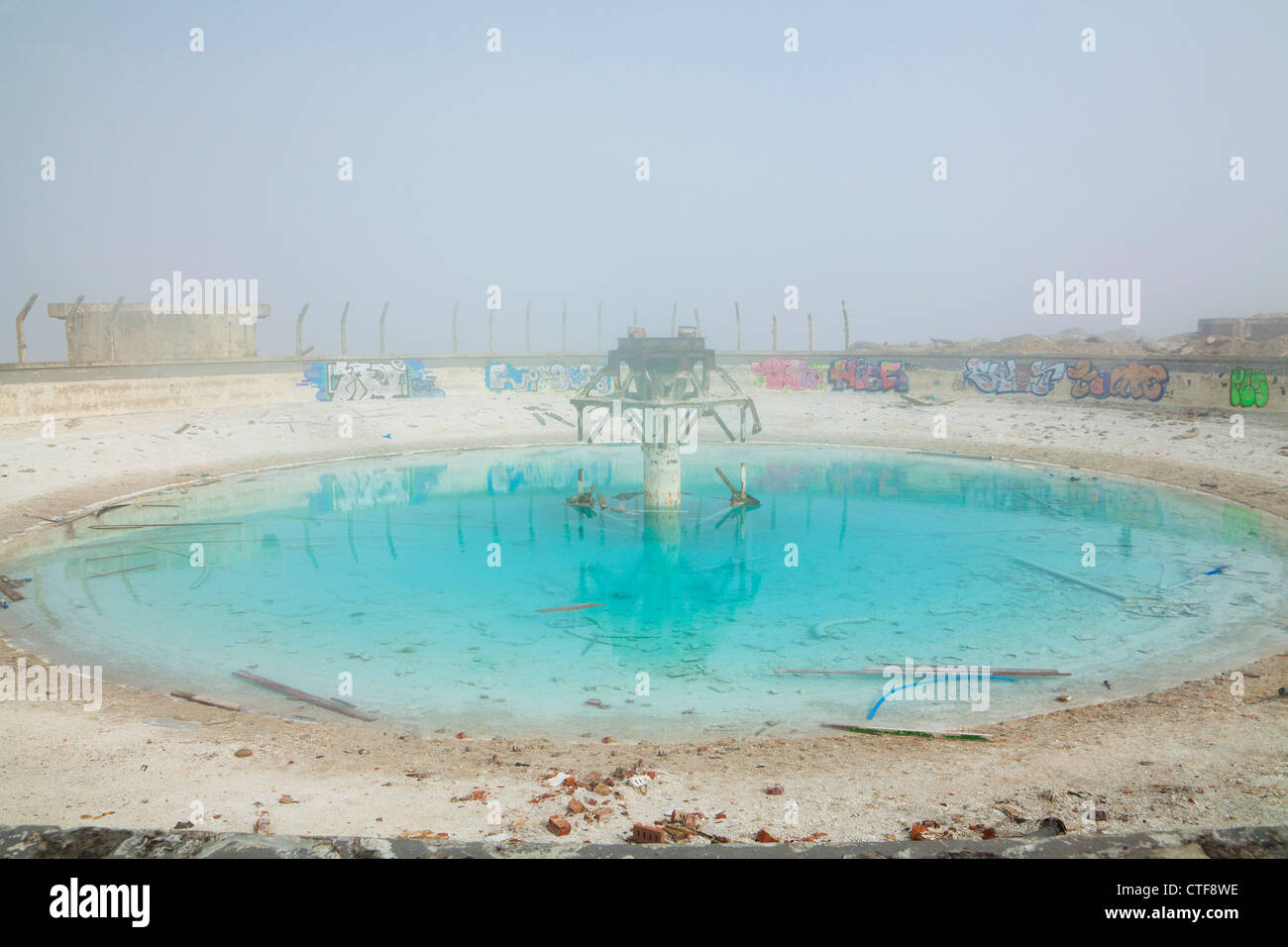The derelict Steetley Magnesite works on a Foggy day, Hartlepool ...
