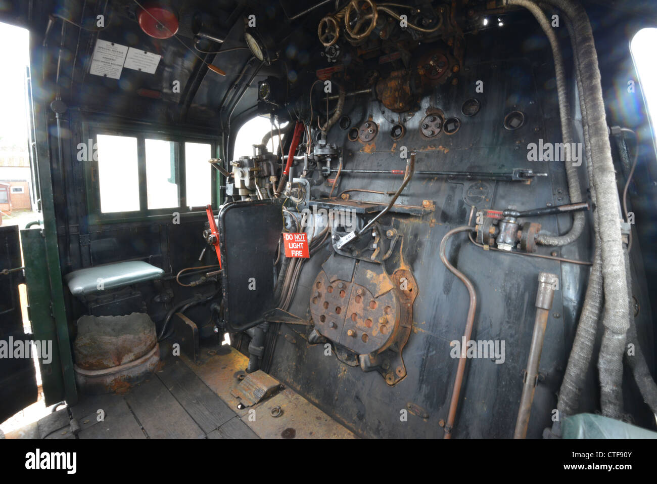 Inside the Footplate of a steam locomotive Stock Photo - Alamy