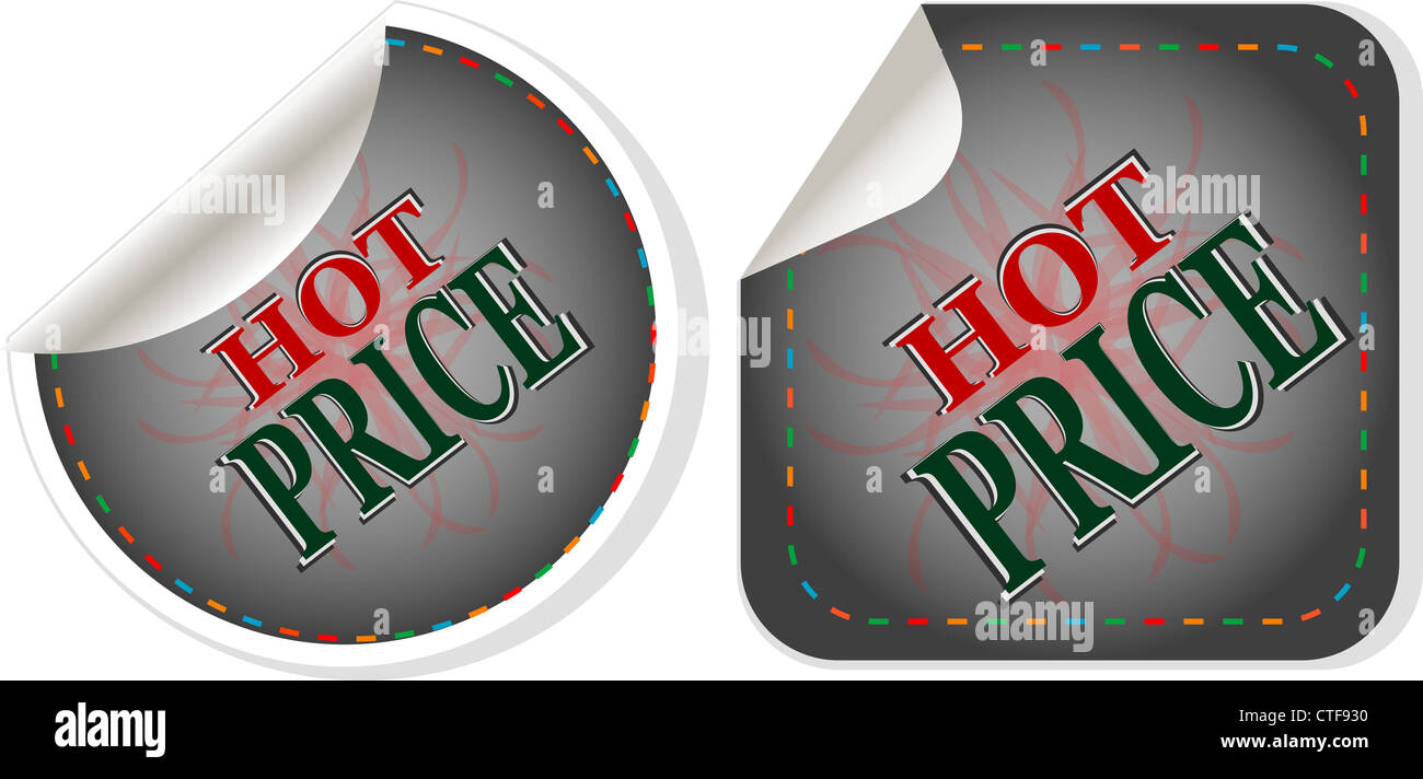 Hot price stickers set Stock Photo - Alamy