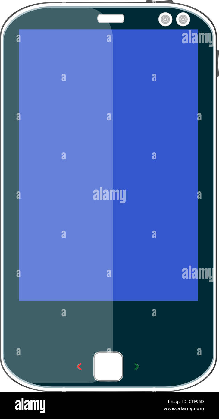 smart phone with blue screen isolated Stock Photo - Alamy