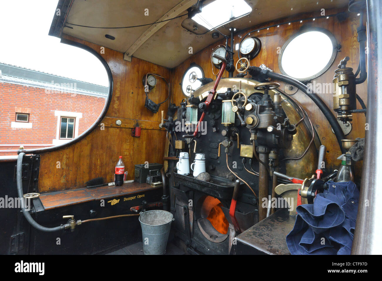 Inside the Footplate of a steam locomotive Stock Photo - Alamy