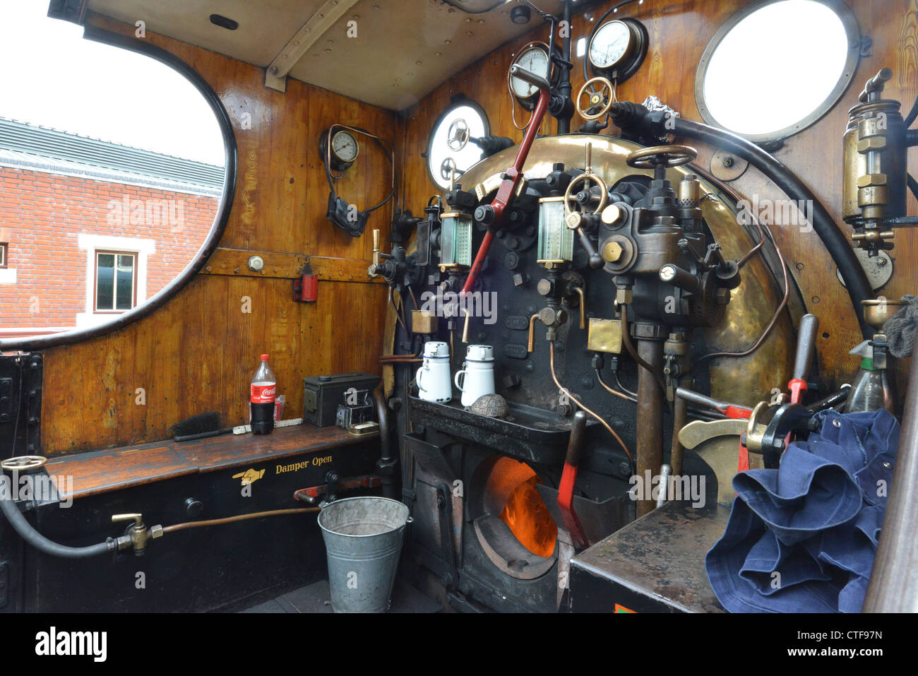 Inside the Footplate of a steam locomotive Stock Photo - Alamy