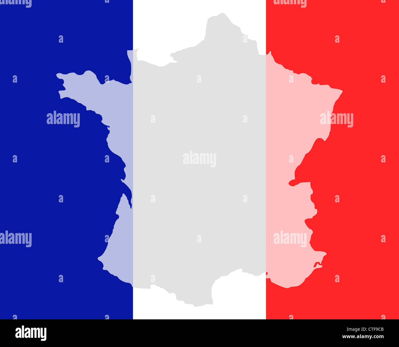 Map and flag of France Stock Photo - Alamy