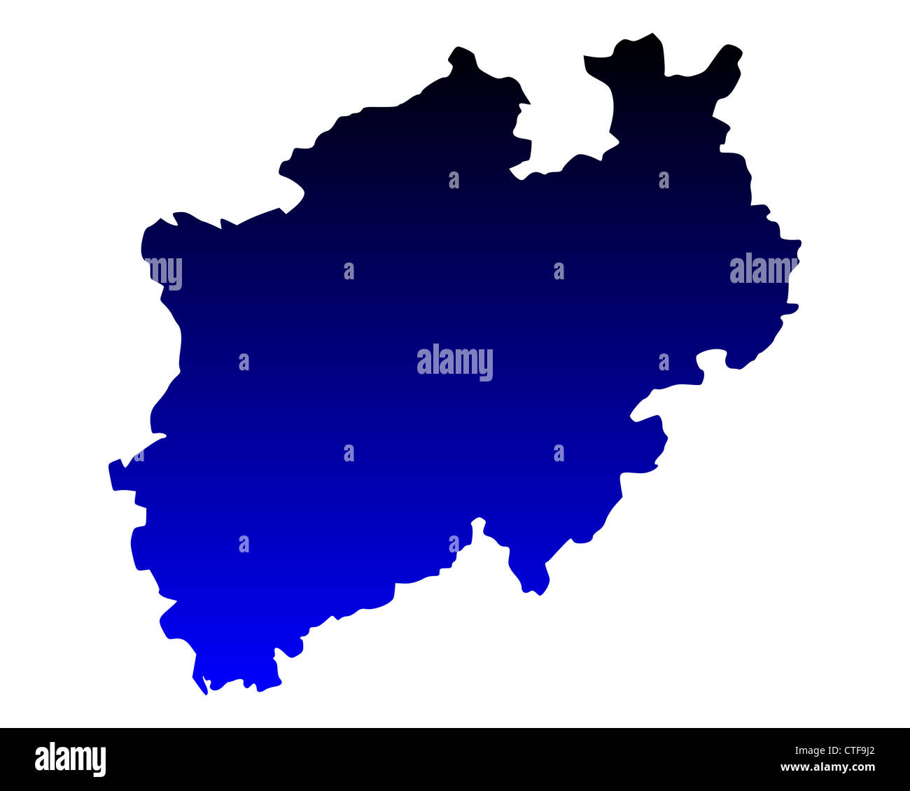Map of North Rhine-Westphalia Stock Photo - Alamy