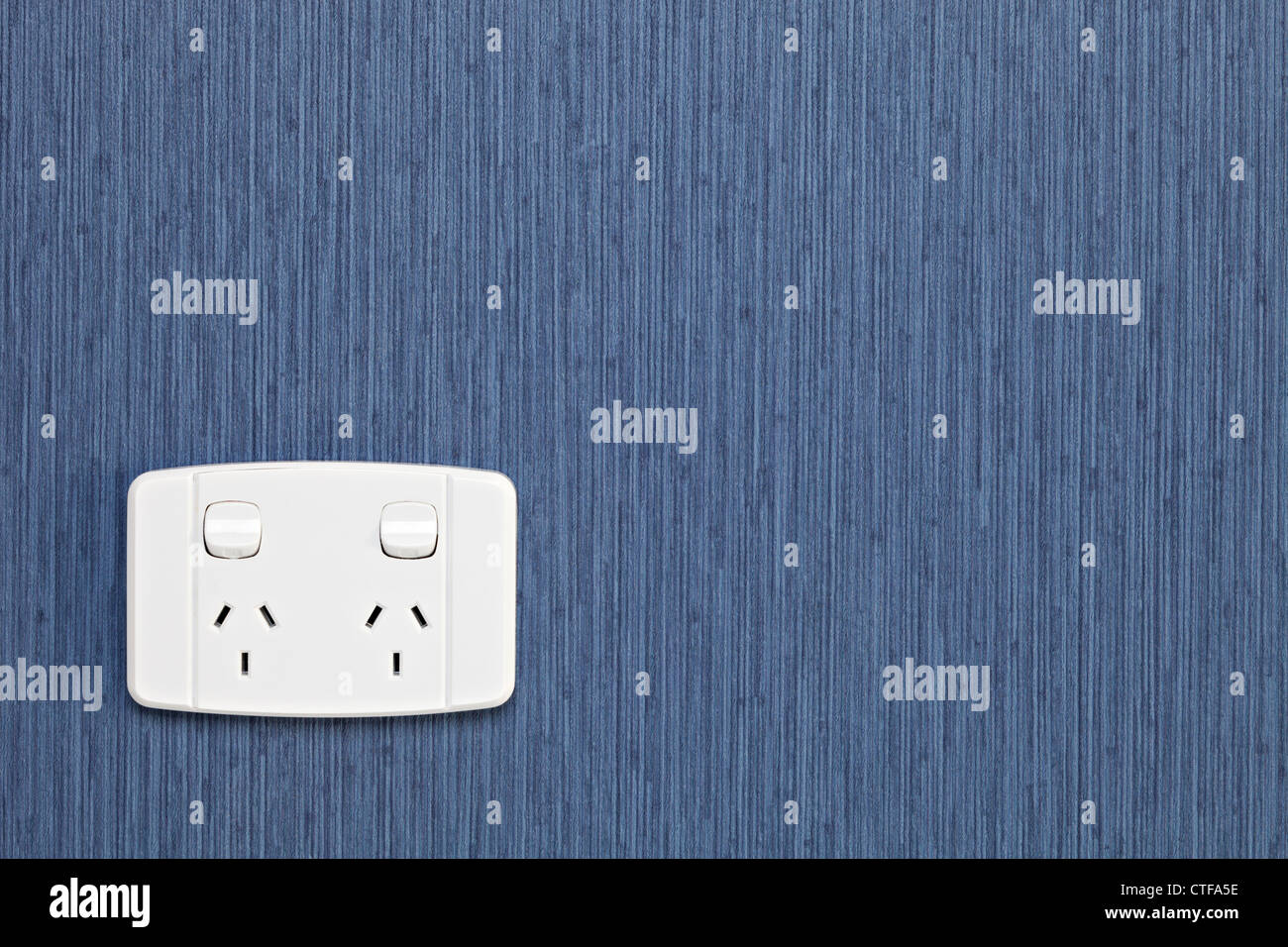 Two gang switched electrical power point, Australia/New Zealand pattern ...