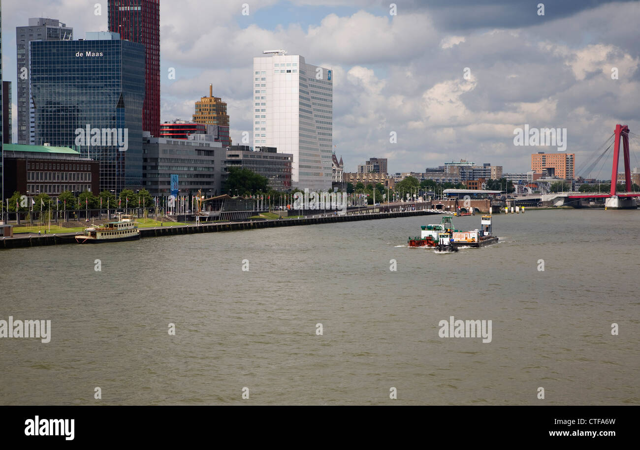 High rise modern buildings River Maas Rotterdam Netherlands Stock Photo ...
