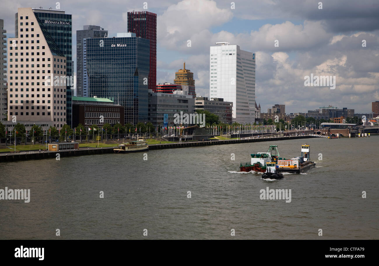High rise modern buildings River Maas Rotterdam Netherlands Stock Photo ...