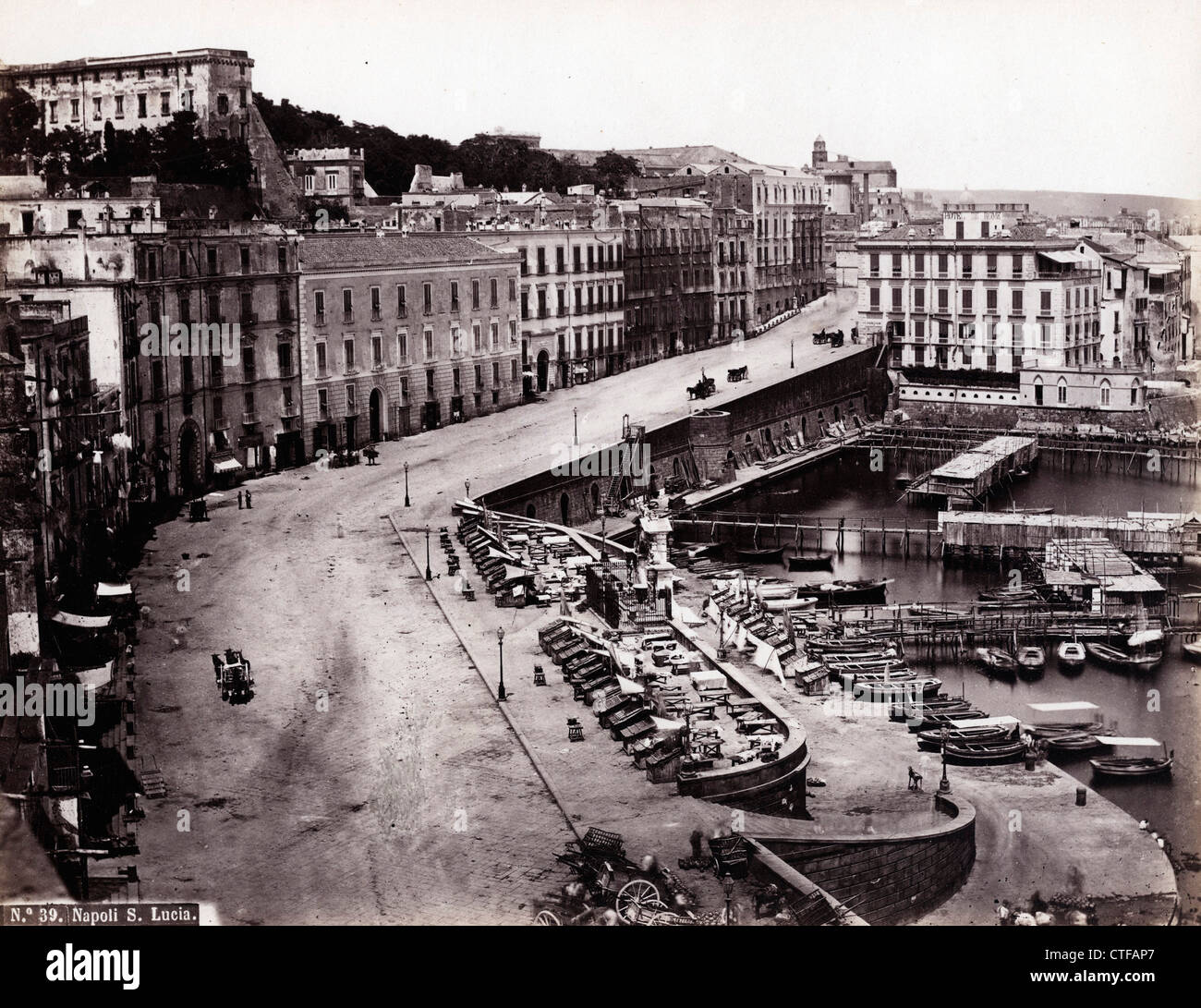 Santa Lucia Street, Naples, by Roberto Rive, ca 1870 Stock Photo - Alamy