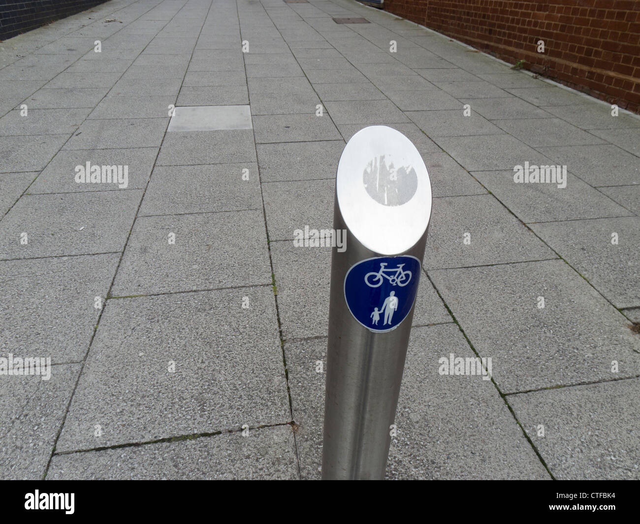 Pedestrian and cycling shared space. Pedestrian street Stock Photo - Alamy