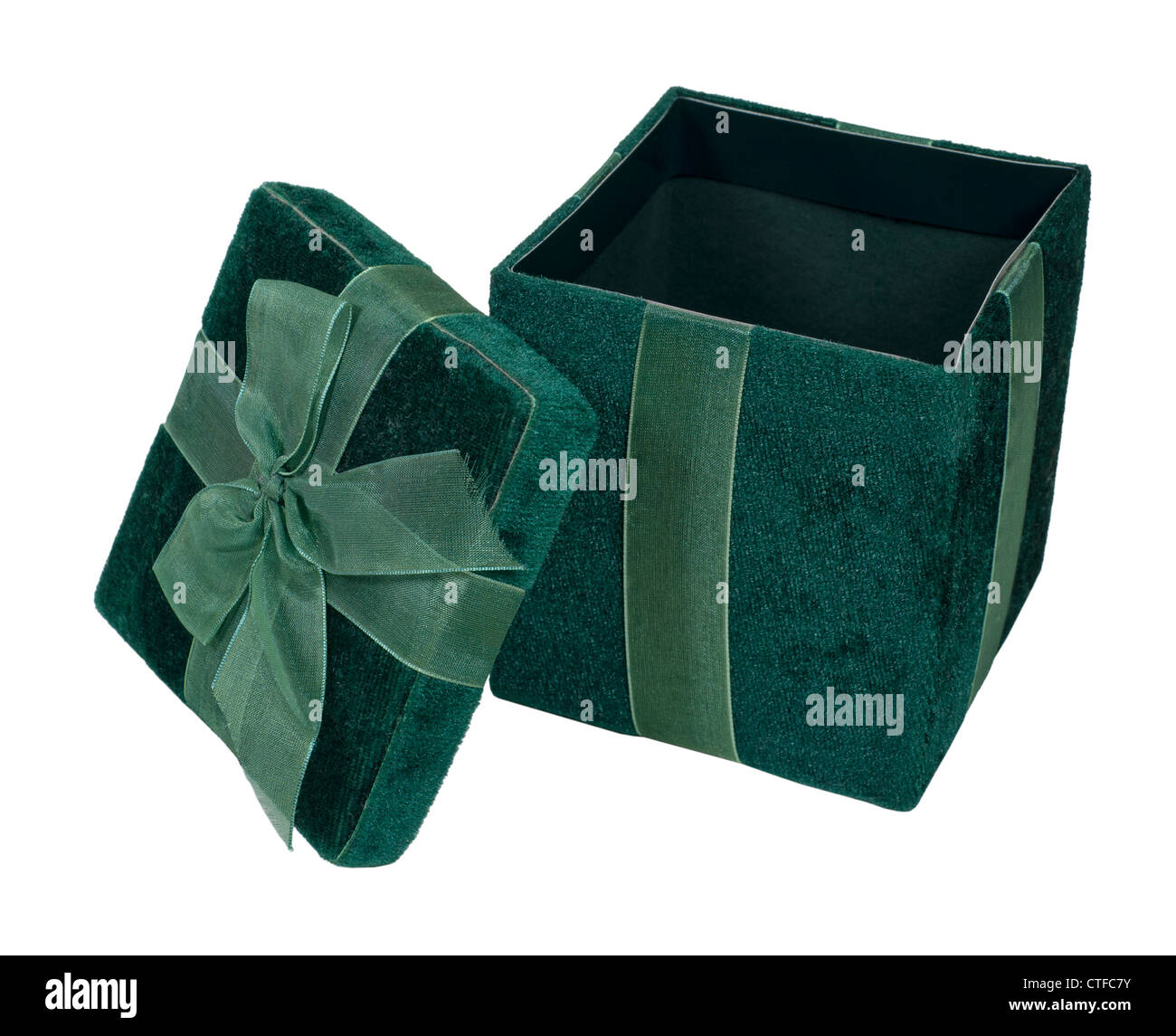 Open velvet gift box used to give presents - path included Stock Photo ...