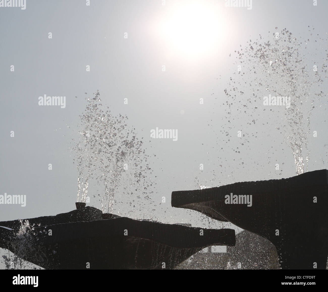 Outdoor sunlight Reflecting Pool Fountain Creates Poland Stock Photo ...