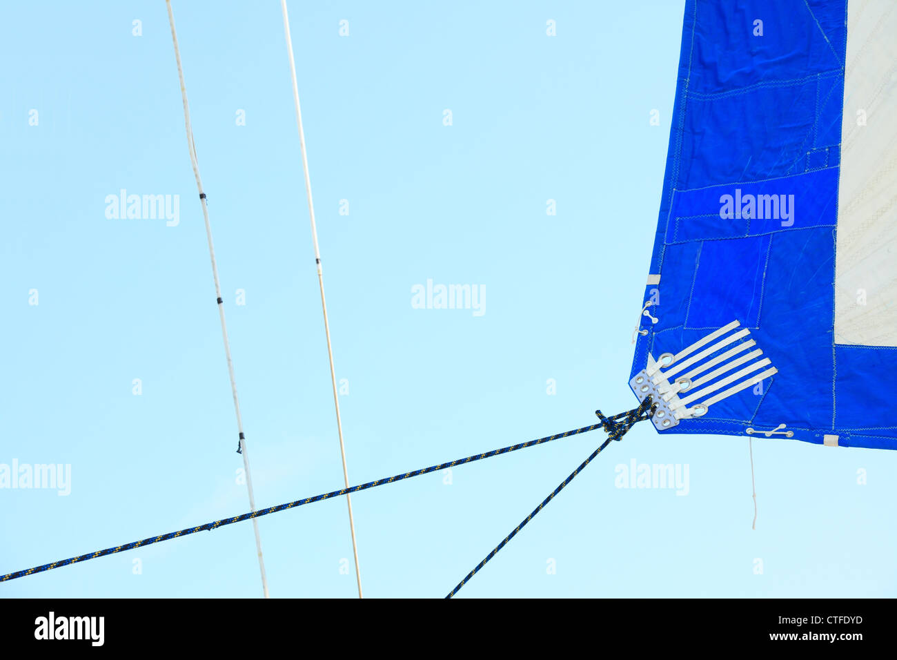 Sails and mast in the blue sky Stock Photo - Alamy