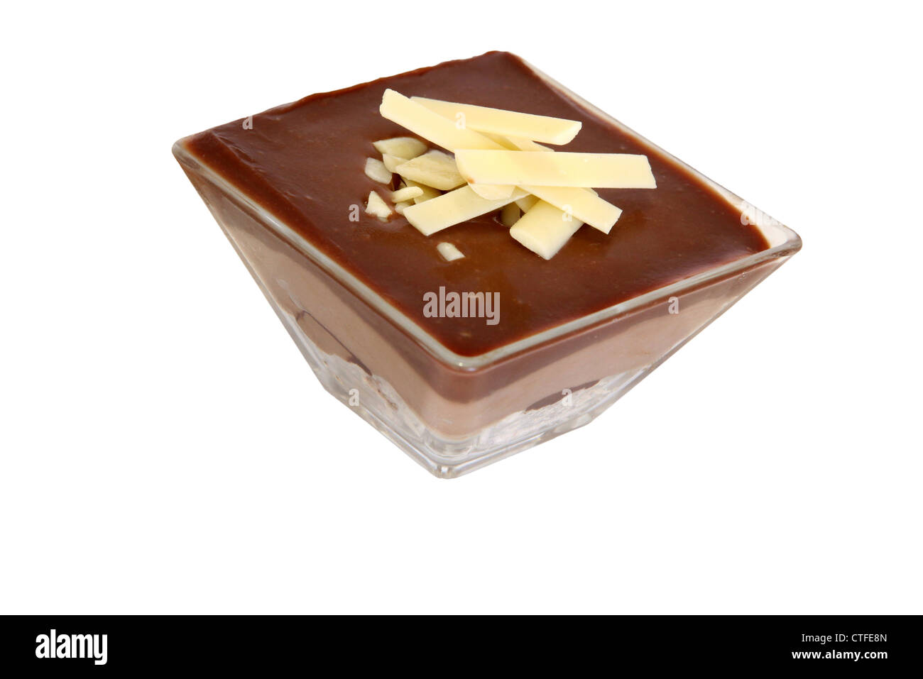 Chocolate mousse on white background Stock Photo - Alamy
