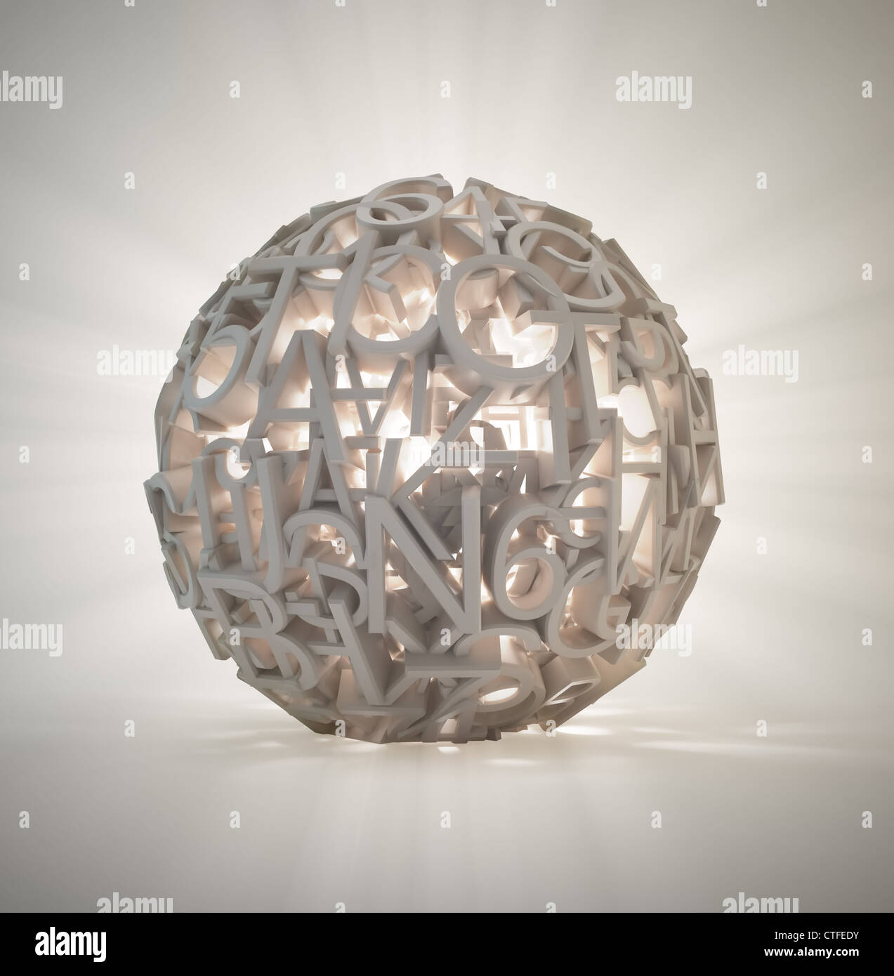 Random letters and numbers forming a sphere Stock Photo - Alamy