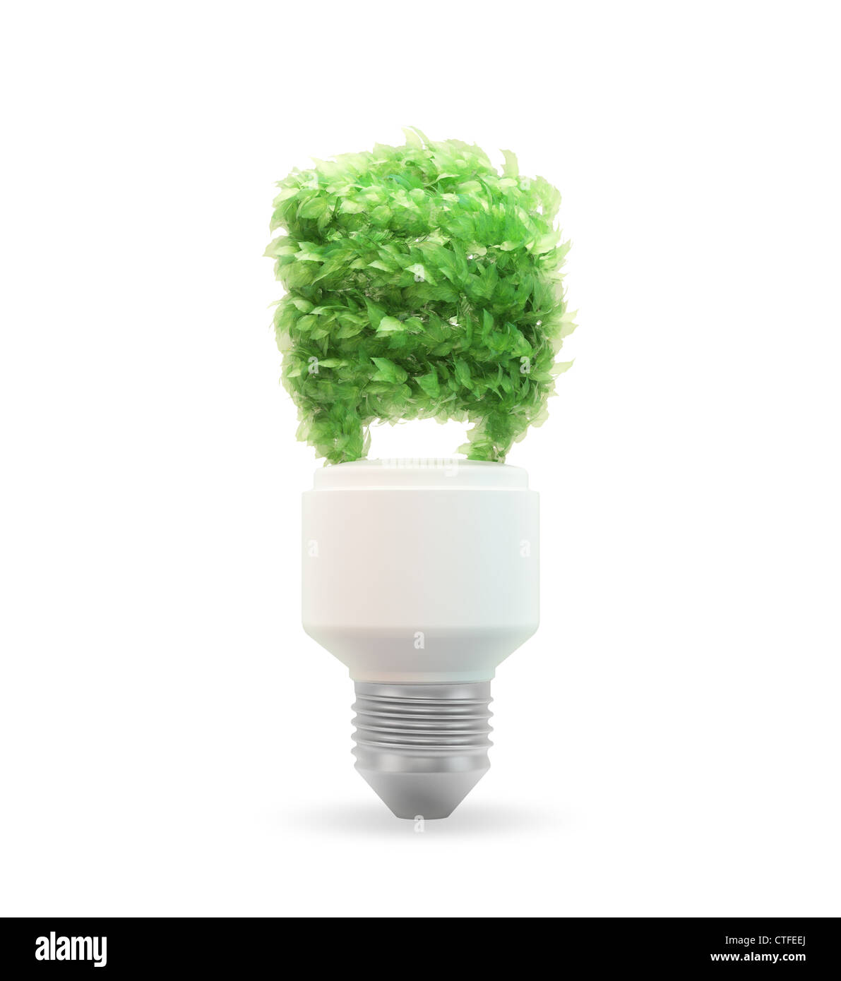 Eco and green energy concept illustration - leaf covered bulb Stock ...