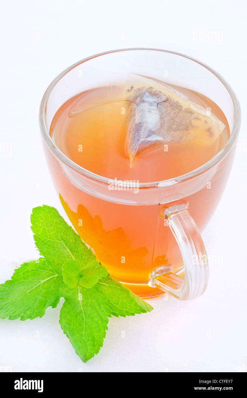 Refreshing tea with mint Stock Photo - Alamy