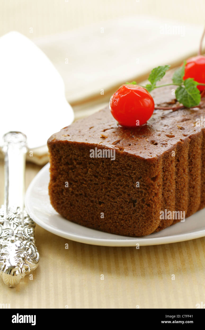 chocolate birthday cake with cherries and mint Stock Photo - Alamy