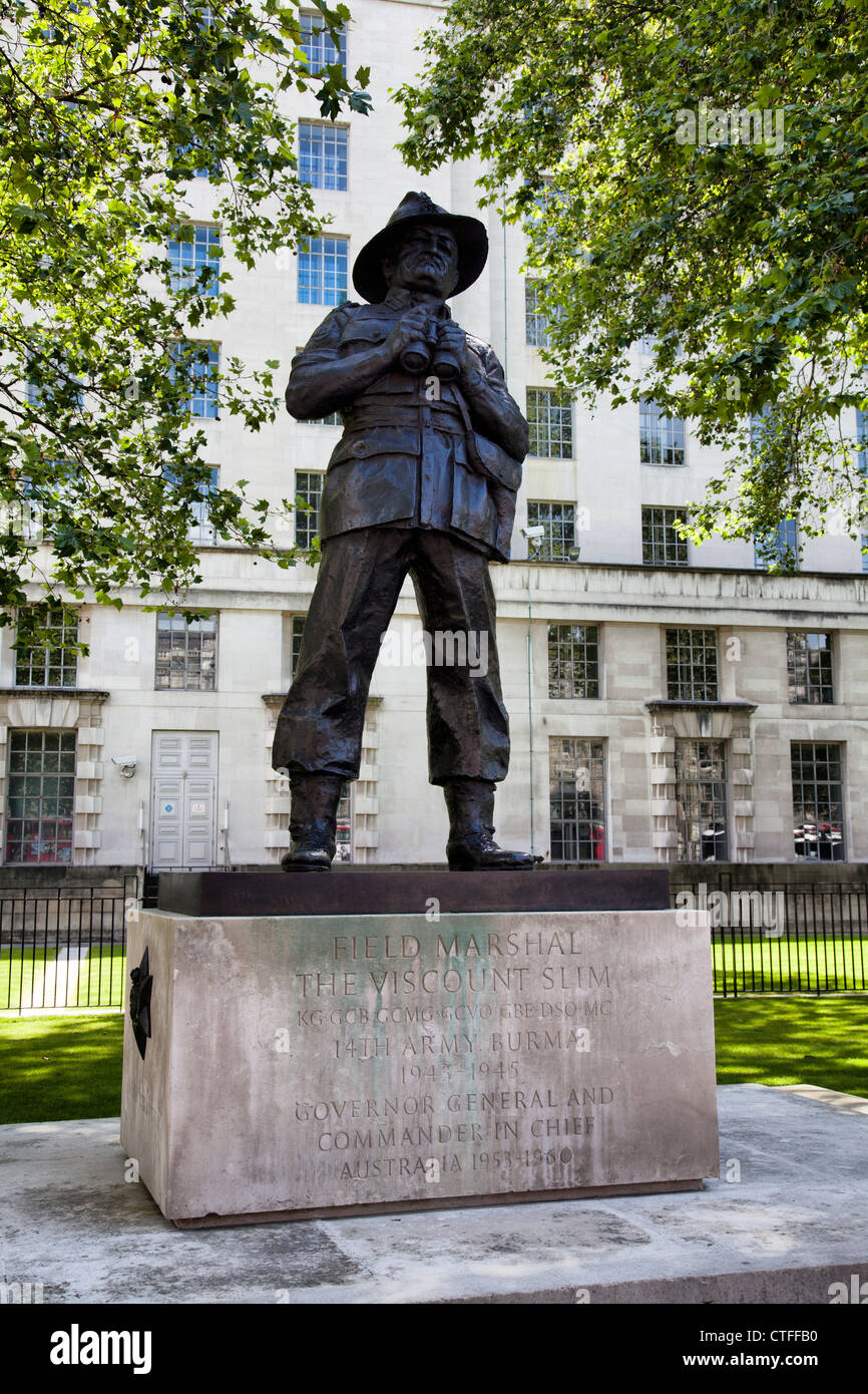 Statue of field Marshal Viscount Slim on Whitehall - London UK Stock ...