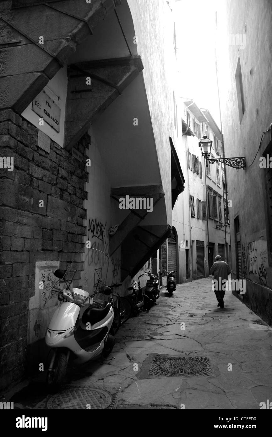Back alley view Black and White Stock Photos & Images - Alamy