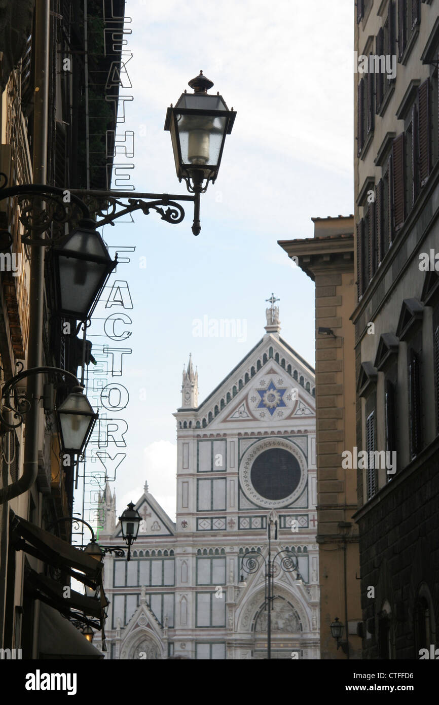 View through a side street of Basilica of Santa Croce (Basilica of the ...