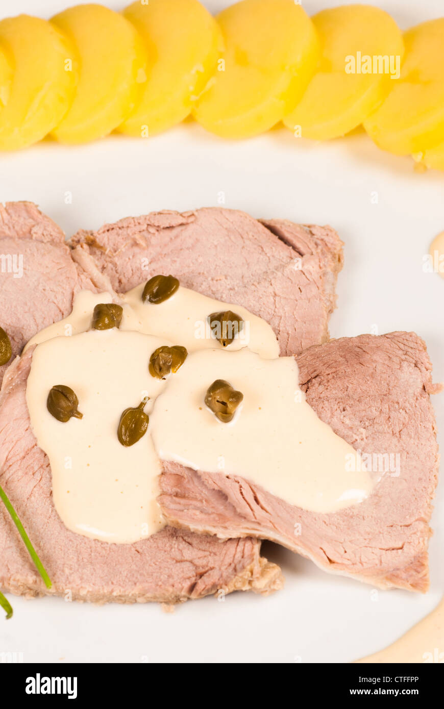 Vitel tone, a traditional beef meal on Argentinian Christmas Stock ...