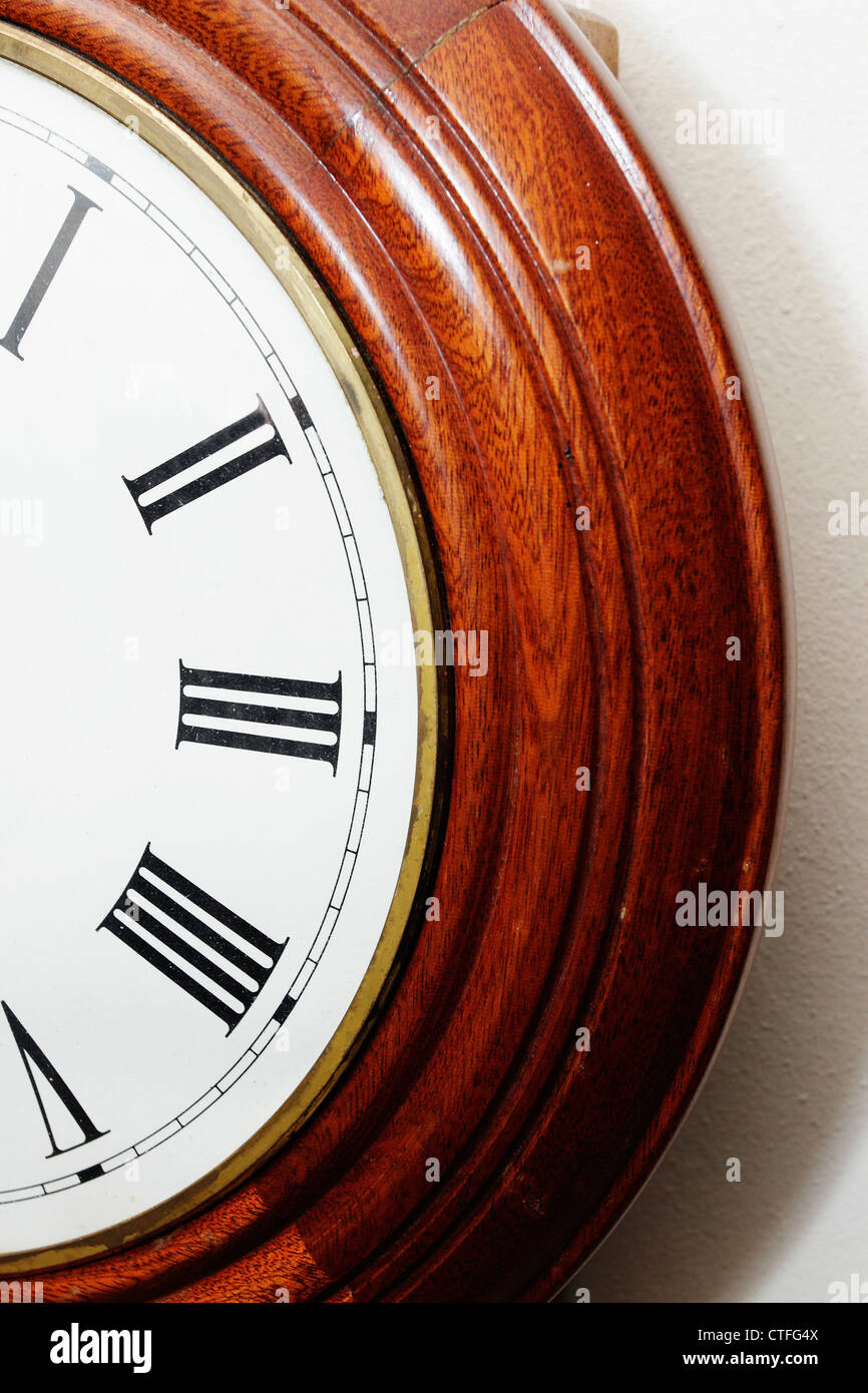 Roman numerals on a white clock face Stock Photo - Alamy