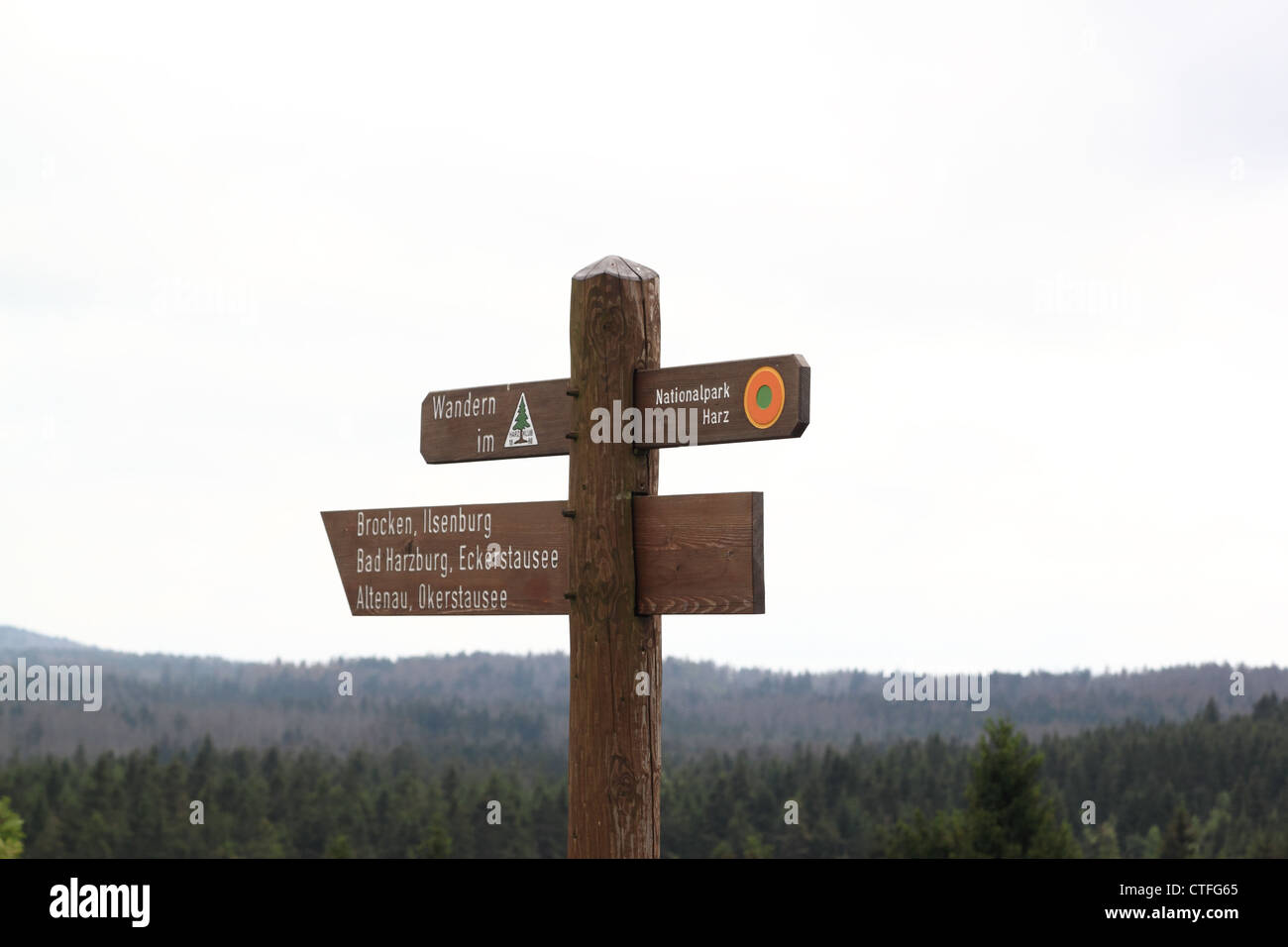 guide post in harz region Stock Photo - Alamy