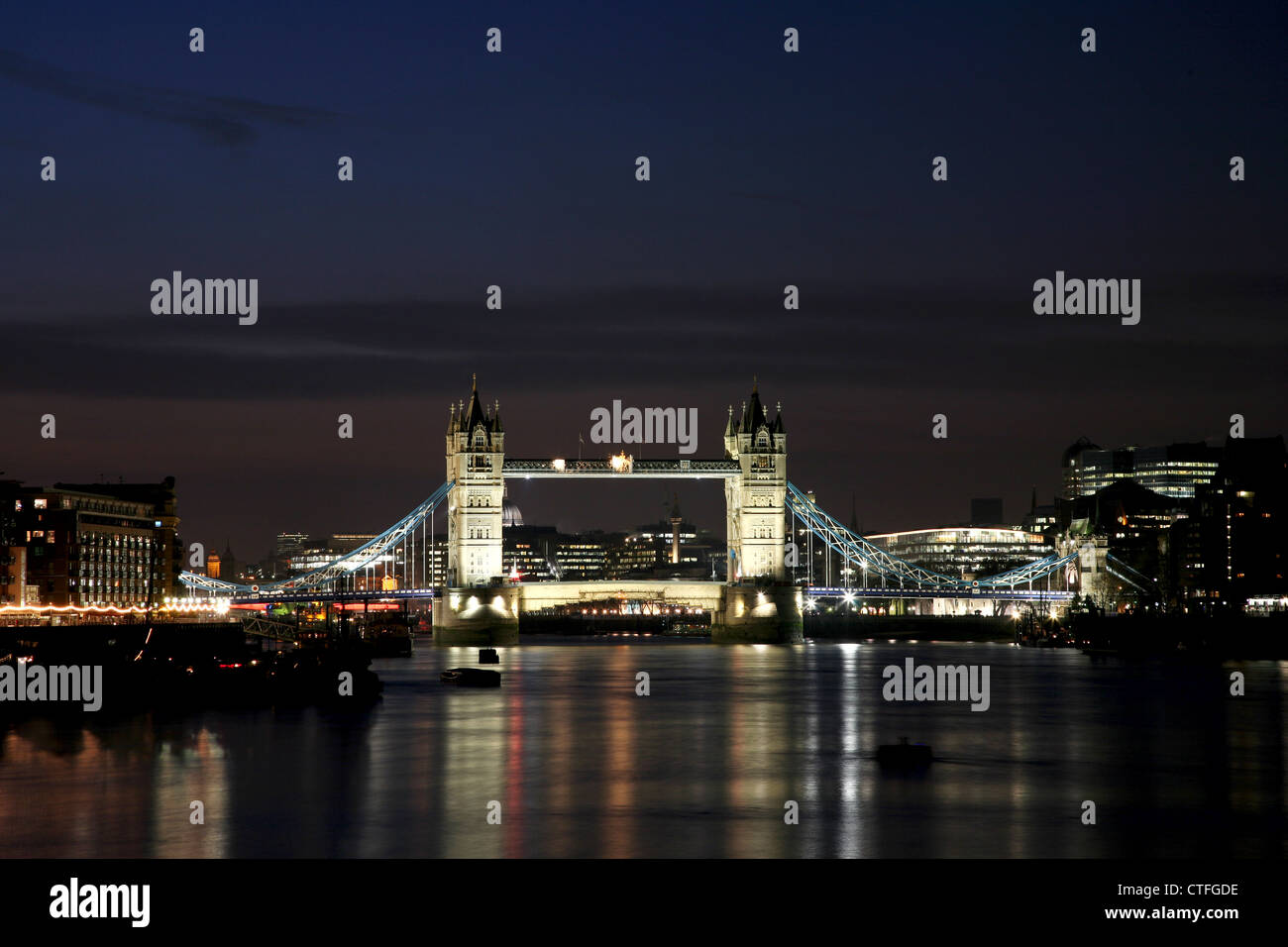 Tower Bridge at Night, London Night View Stock Photo - Alamy