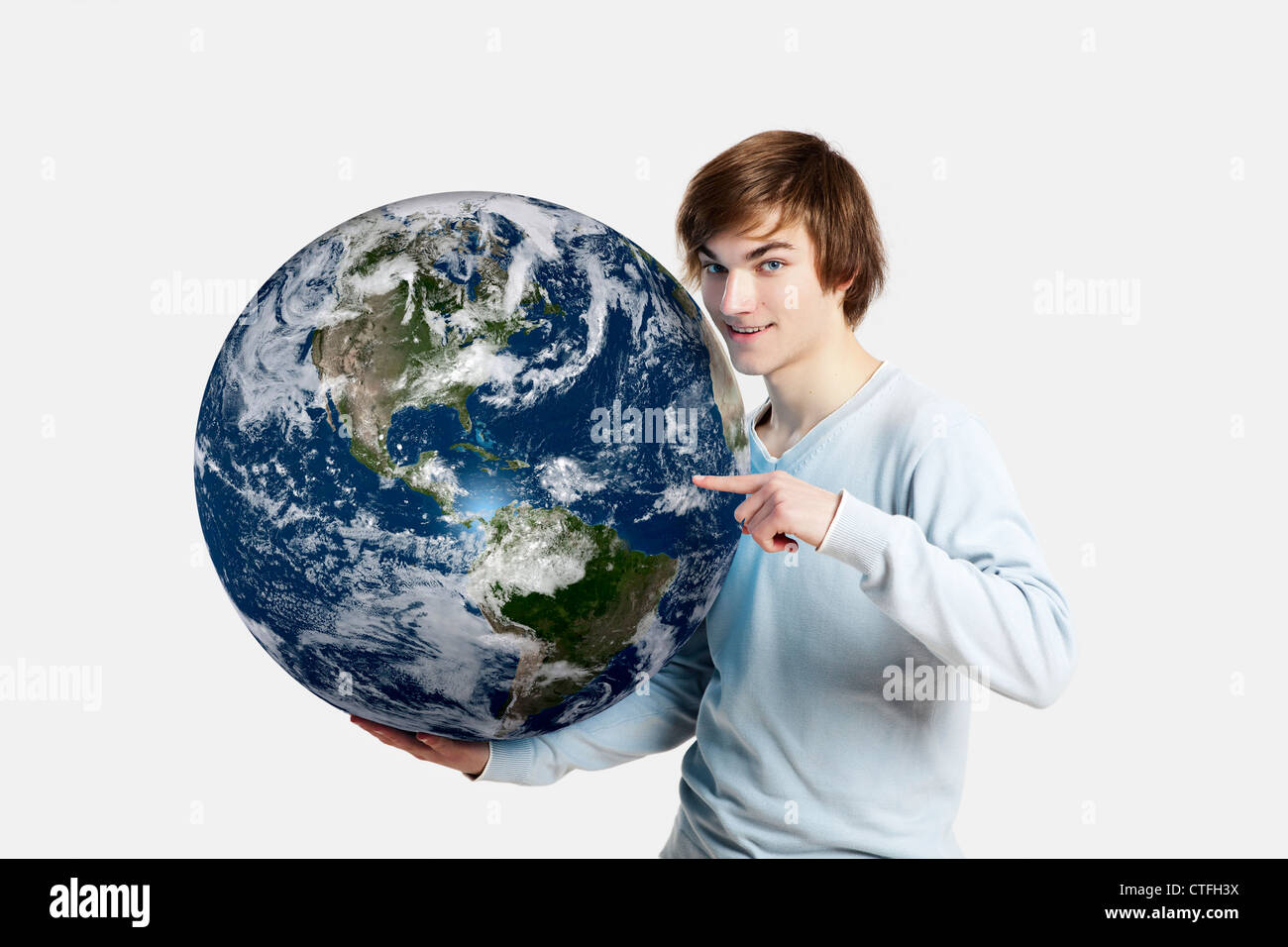 Hands holding world on isolated hi-res stock photography and images - Alamy