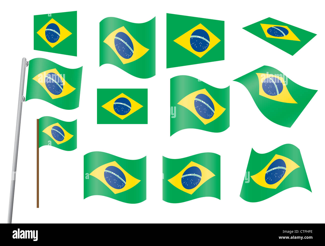 set of flags of Brazil illustration Stock Photo - Alamy