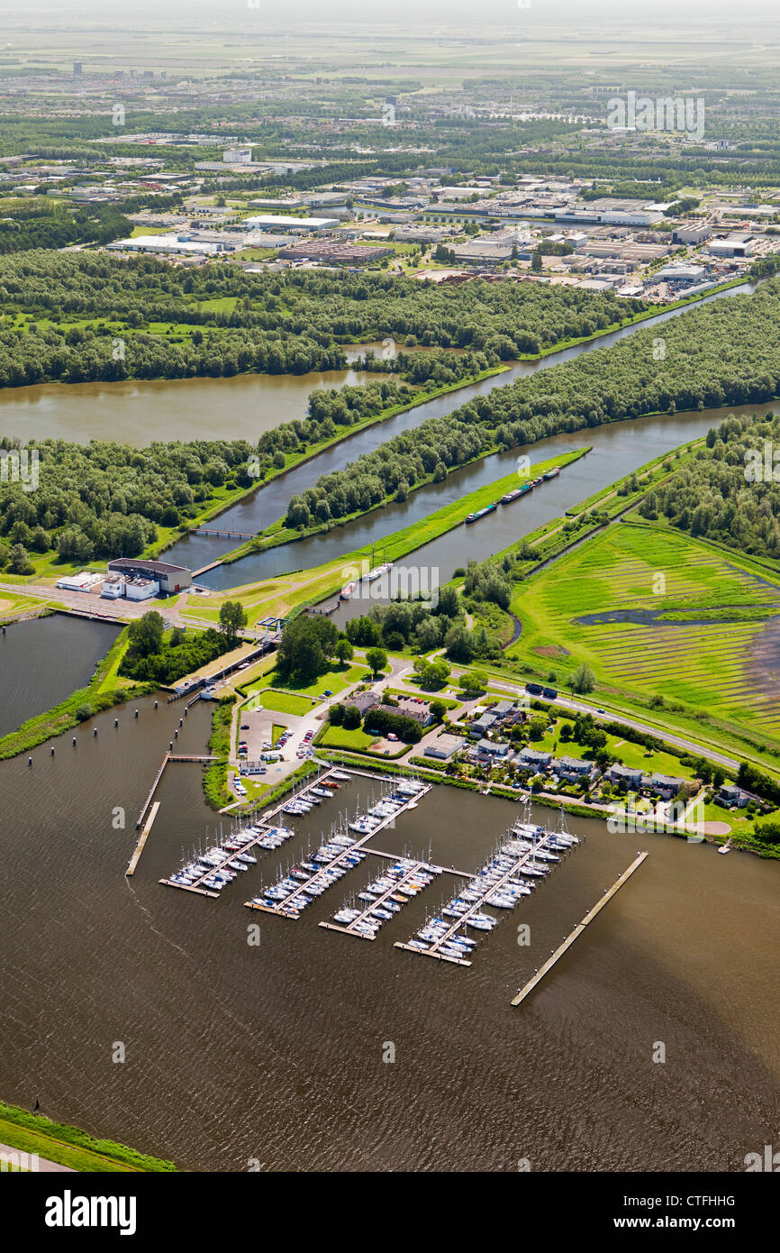 The Netherlands, Almere, Marina and pumping engine called De Blocq van ...