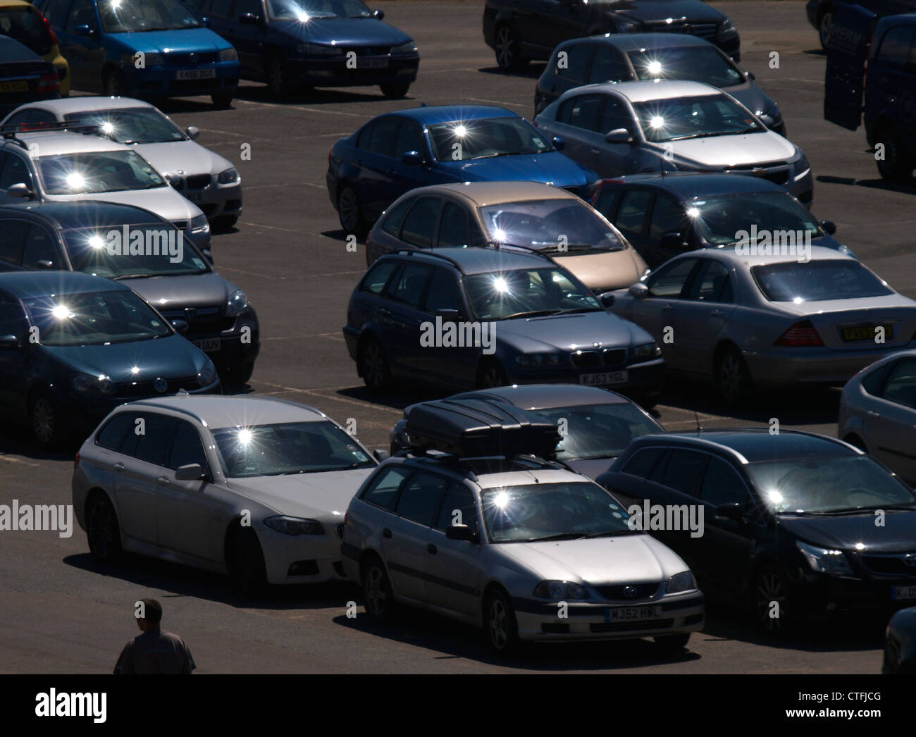 Hot cars on a hot summer's day, Cornwall, UK Stock Photo - Alamy