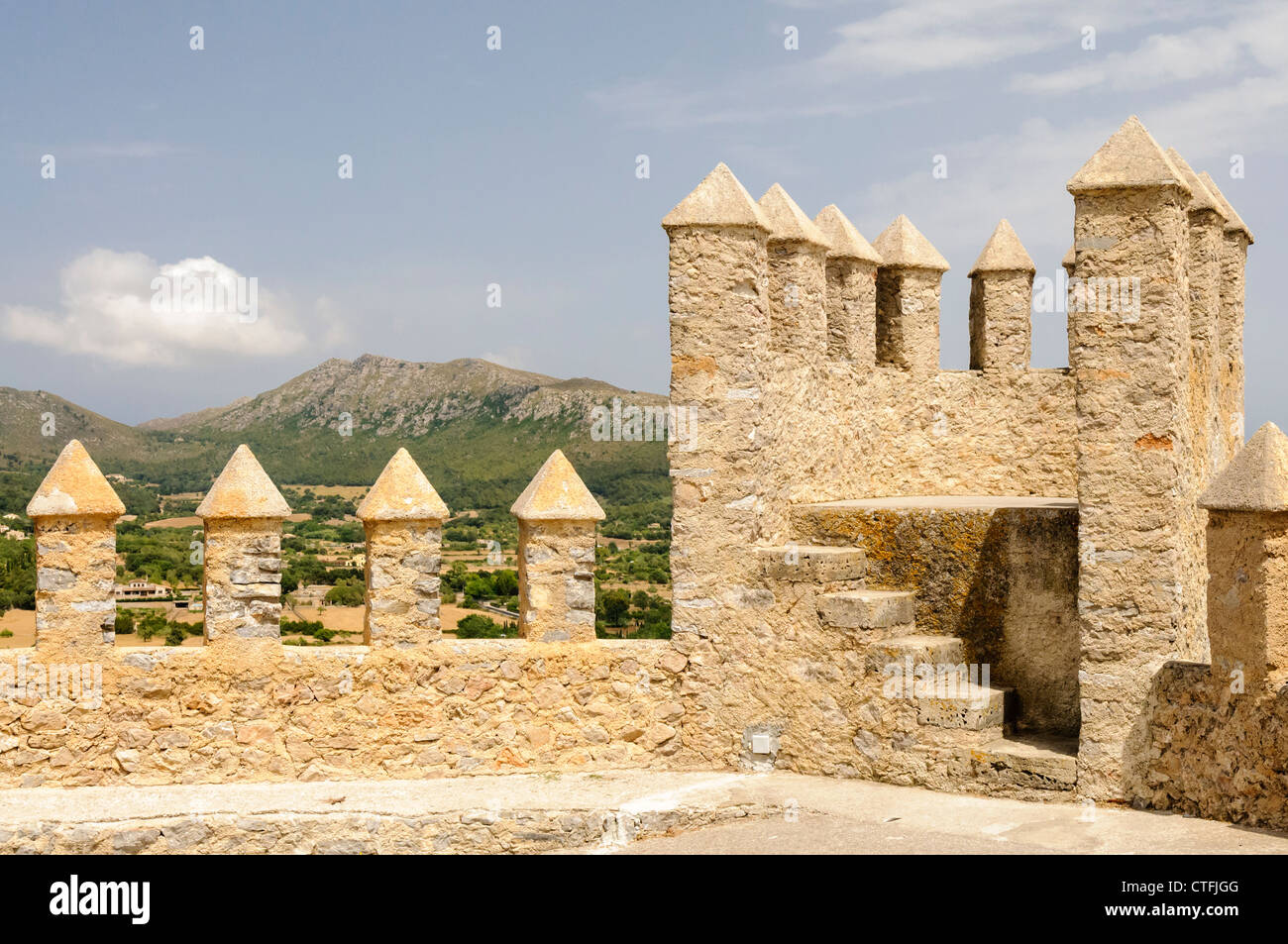 Ramparts and Castellations at Santuari de Sant Salvador, Arta, Mallorca ...