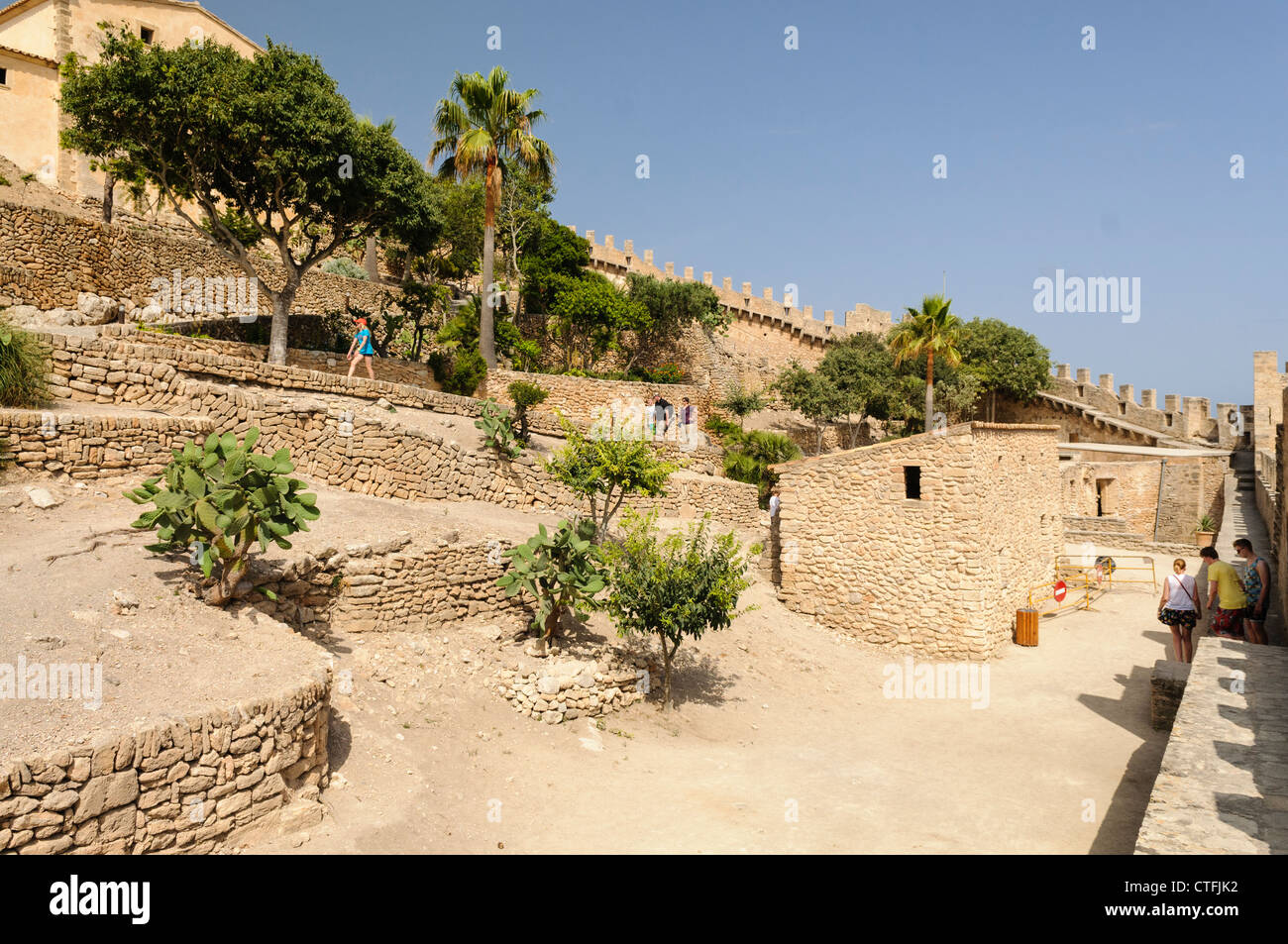 Inside Capdepera Castle and fortified village, Mallorca/Majorca Stock ...