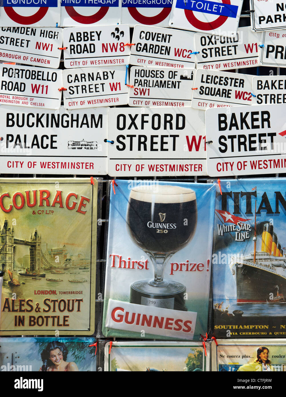 Metal souvenir road signs hi-res stock photography and images - Alamy