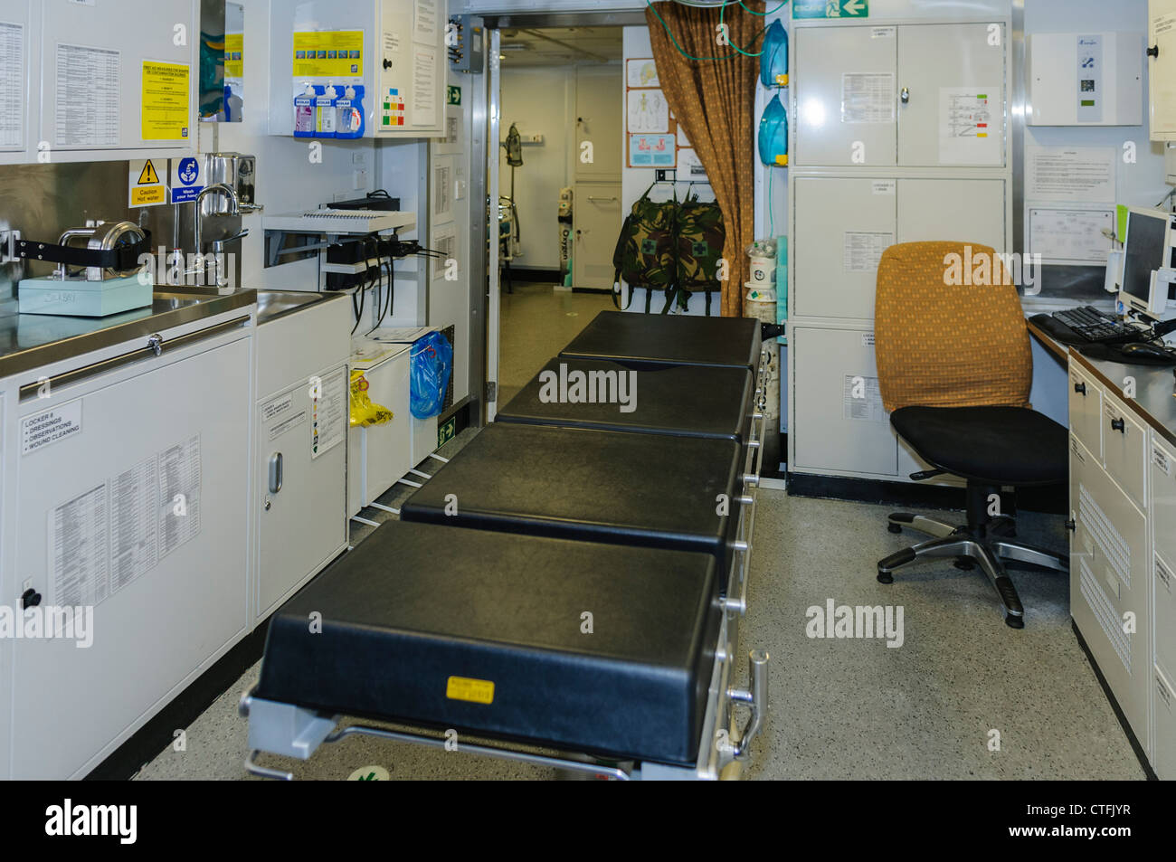 Sickbay on-board Royal Navy Type 45 destroyer HMS Dragon, which can be ...