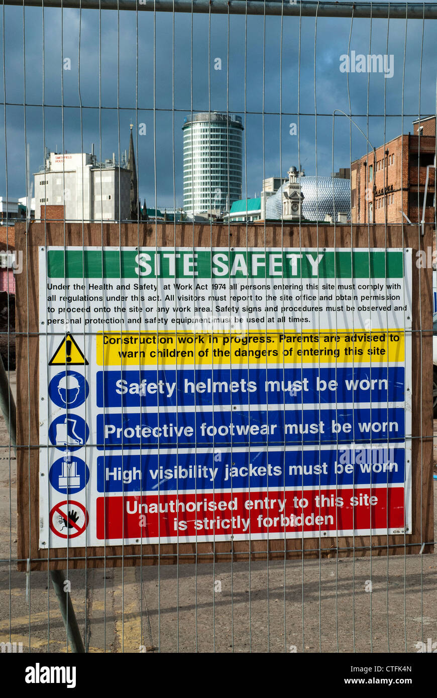 On site health and safety signs for demolition in progress Stock Photo ...