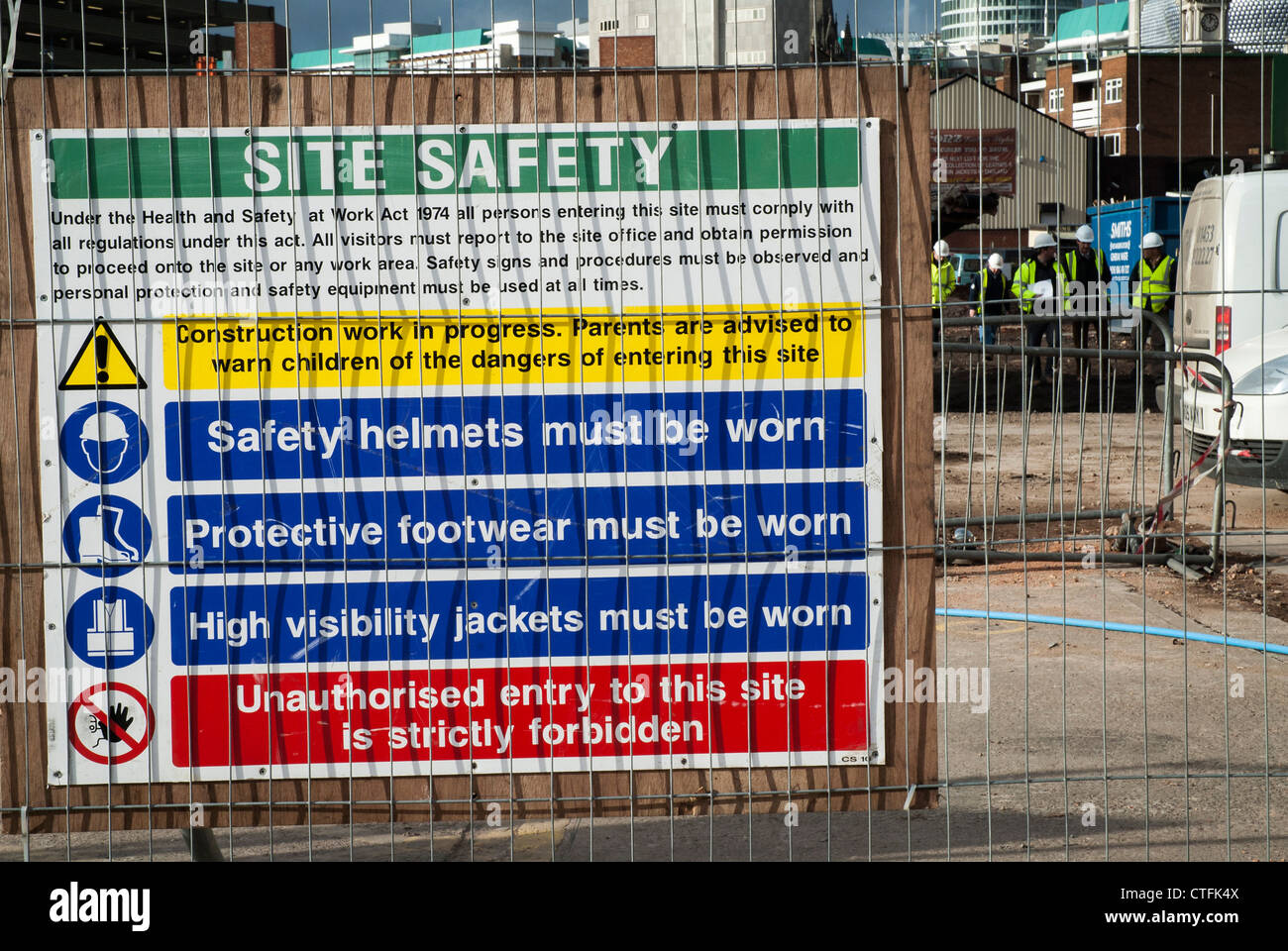 On site health and safety signs for demolition in progress Stock Photo ...