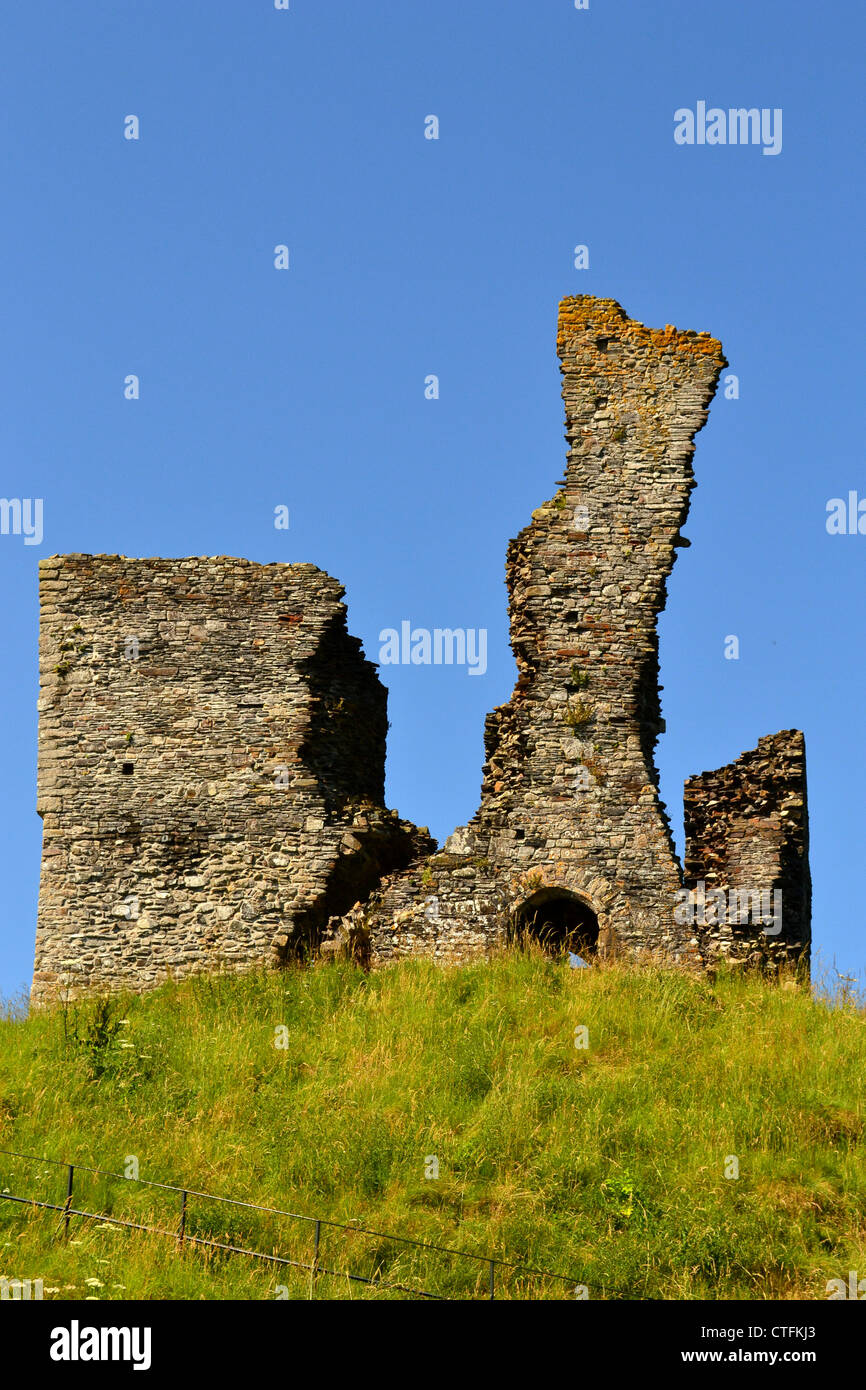 The Ruins of Okehampton Castle Motte, Devon Stock Photo - Alamy