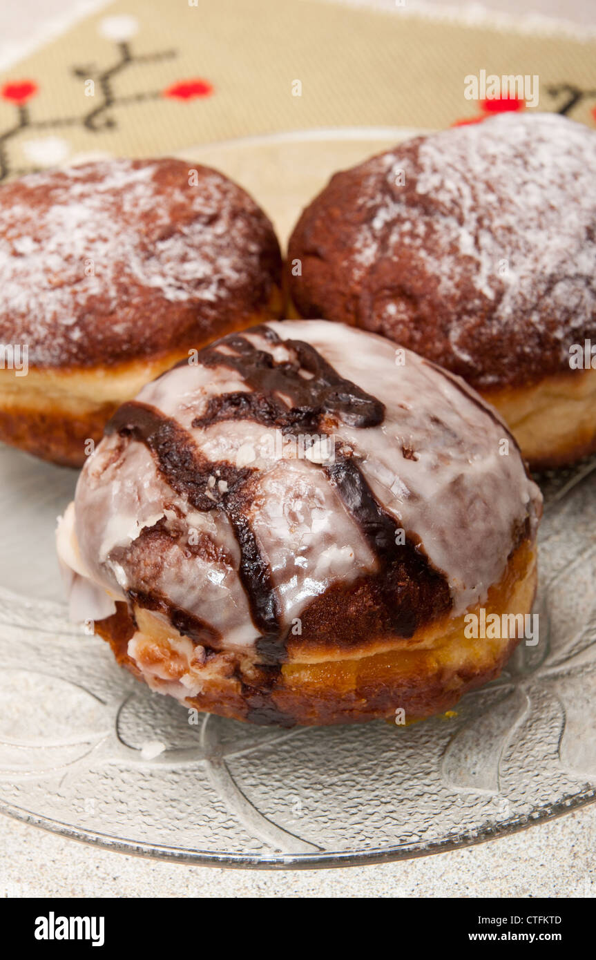 Polish handmade donuts whith chocolate Stock Photo - Alamy