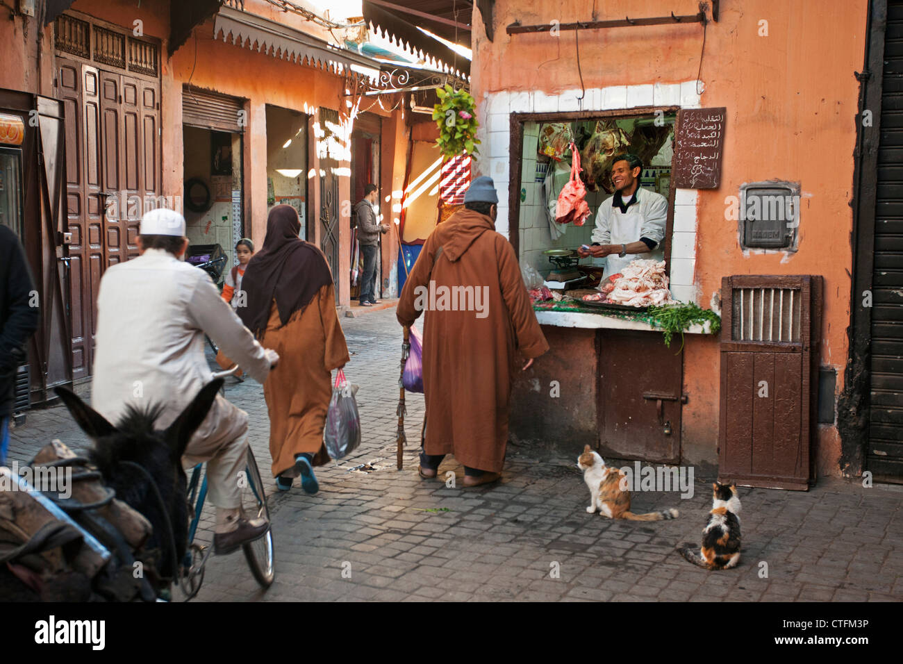 Morocco marrakech stall butcher hi-res stock photography and images - Alamy