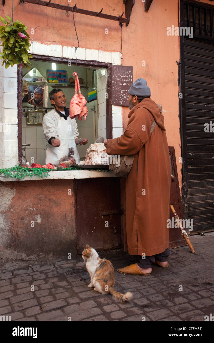 Morocco marrakech stall butcher hi-res stock photography and images - Alamy