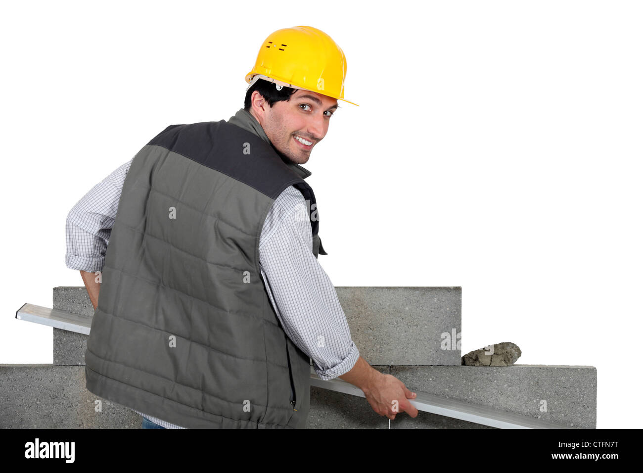 portrait of smiling mason Stock Photo - Alamy