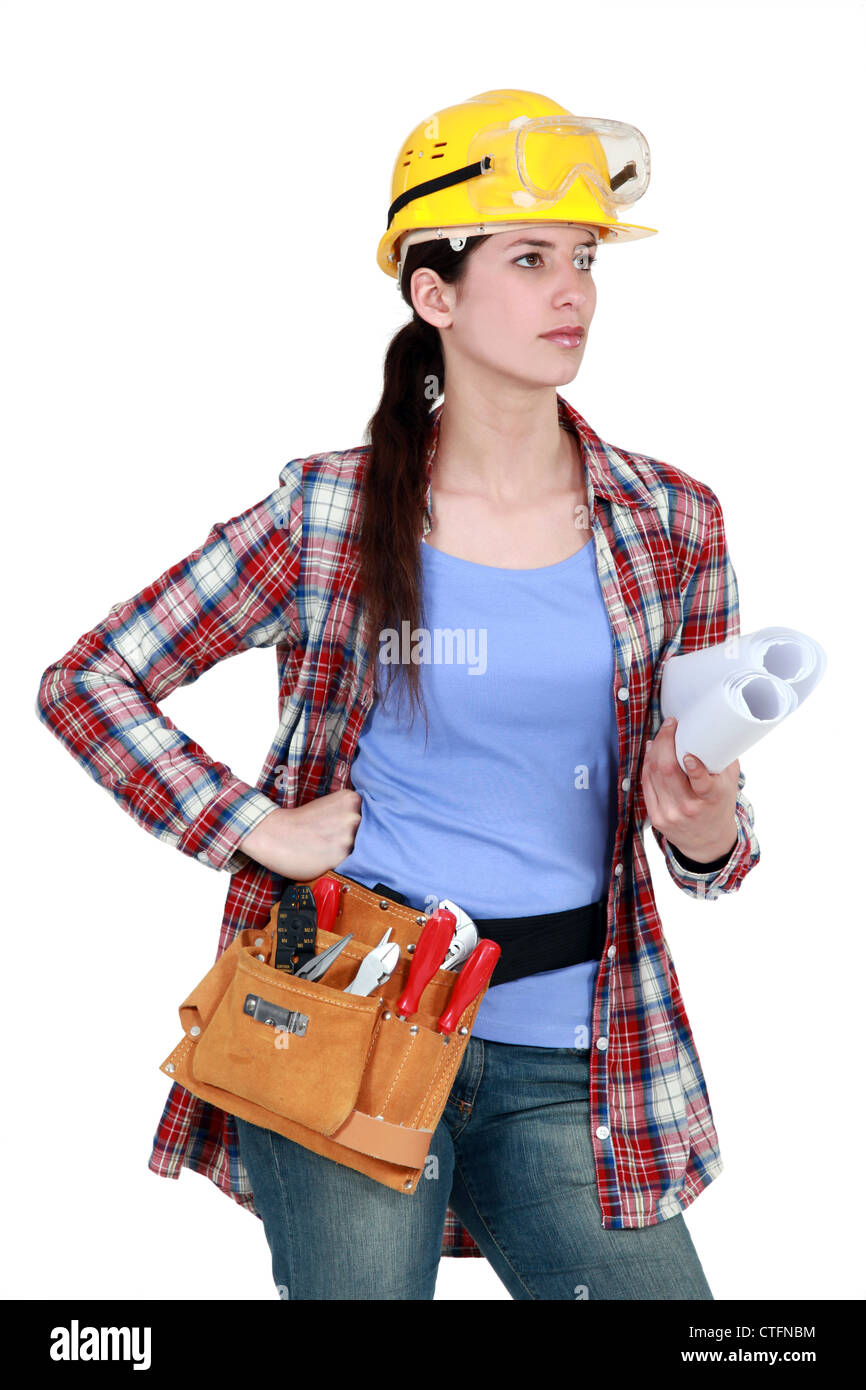 Woman with tools Stock Photo - Alamy
