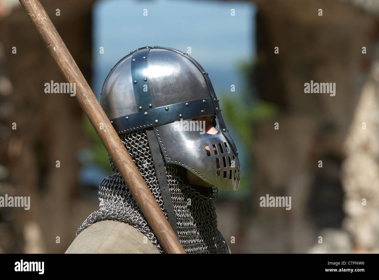 Bezdez castle, Czech republic, armored knights fighting on show Stock ...