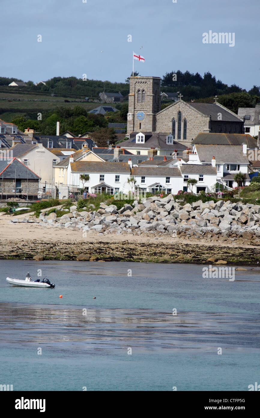 Hugh town St Mary's Scilly Isles Isles of Scilly Cornwall England UK ...