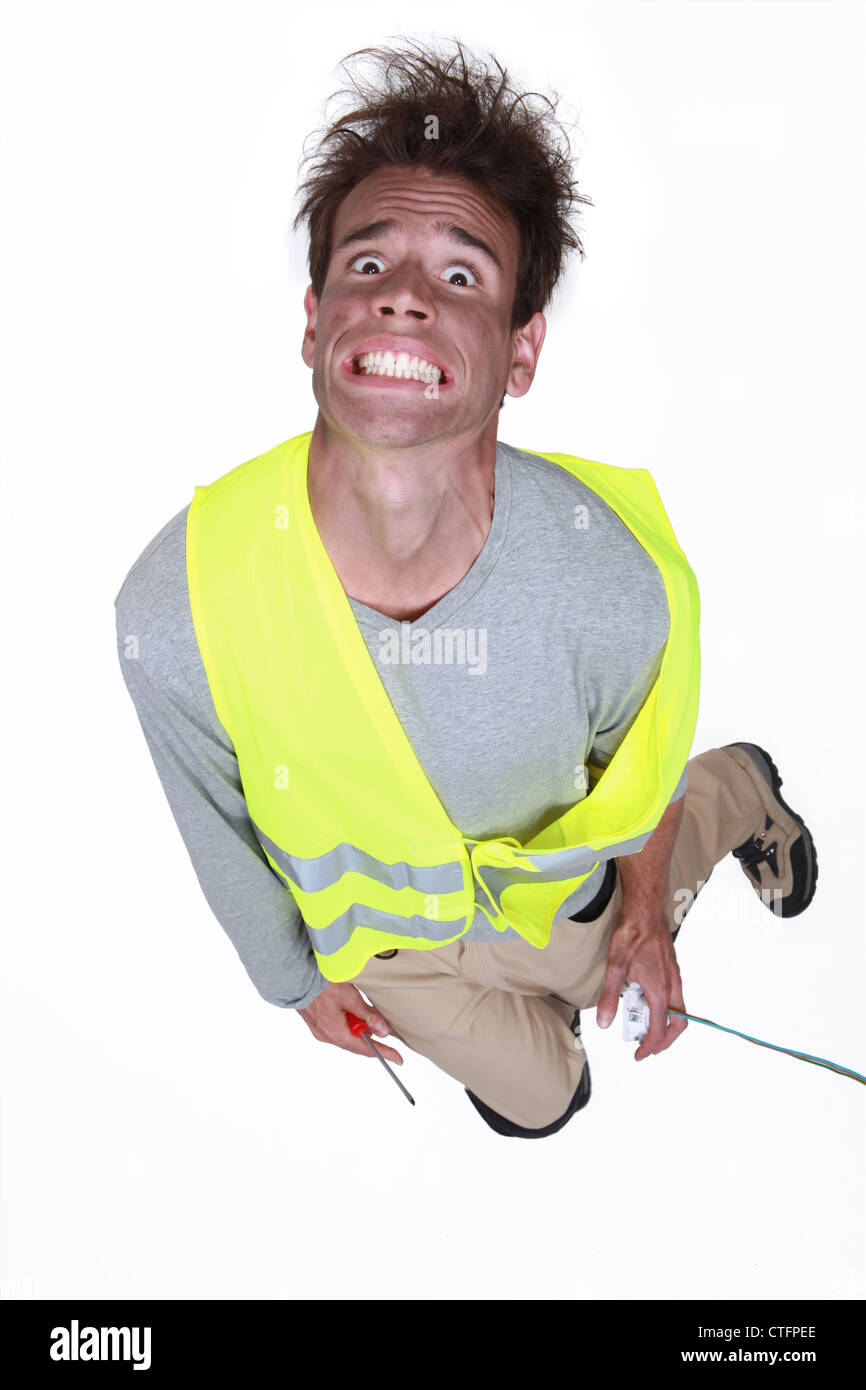 Man being electrocuted Stock Photo - Alamy