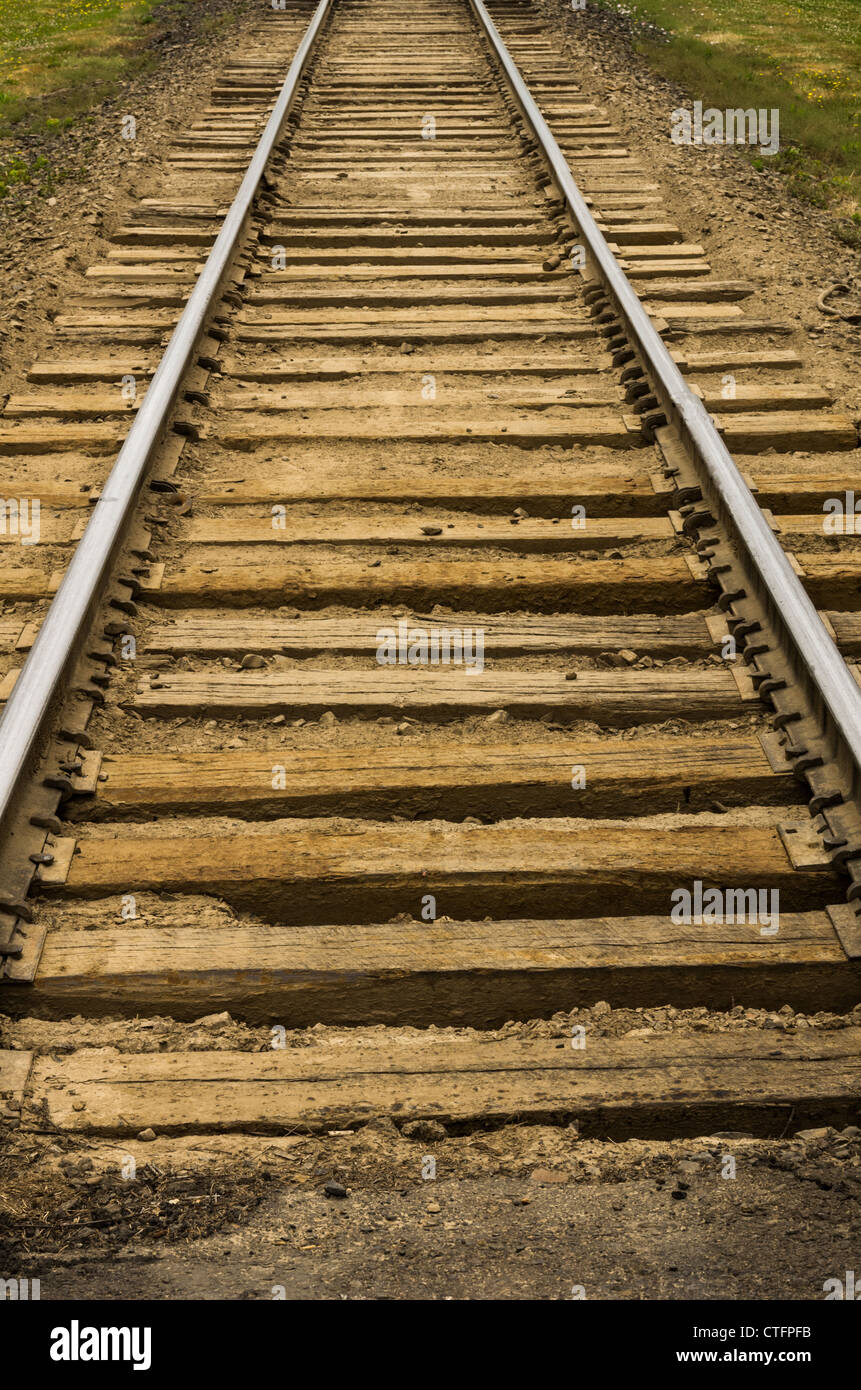 Railroad tracks extending off into the distance Stock Photo - Alamy
