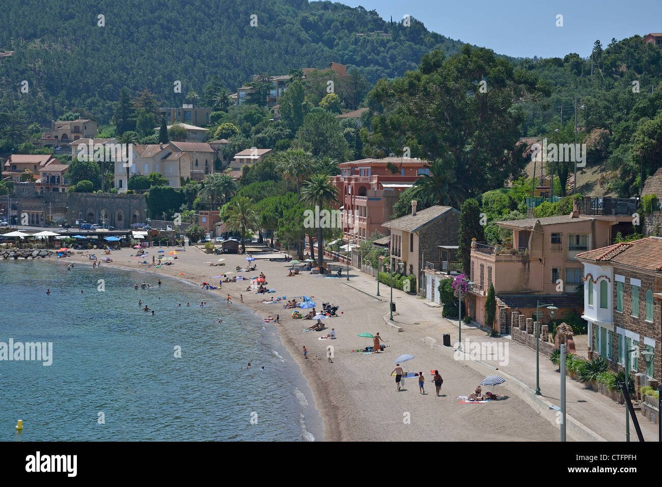 Beach view, Théoule-sur-Mer, Côte d'Azur, Alpes-Maritimes, Provence ...
