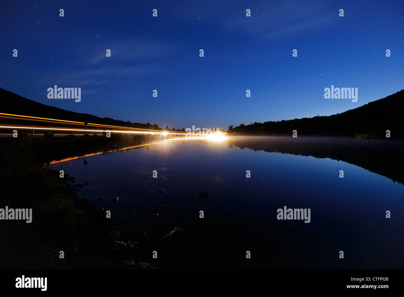 Crawford Notch State Park - Saco Lake at night in the White Mountains ...